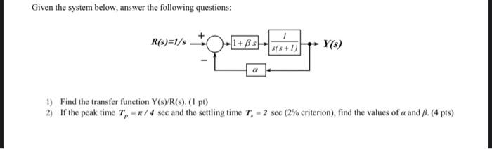 Solved Given the system below, answer the following | Chegg.com