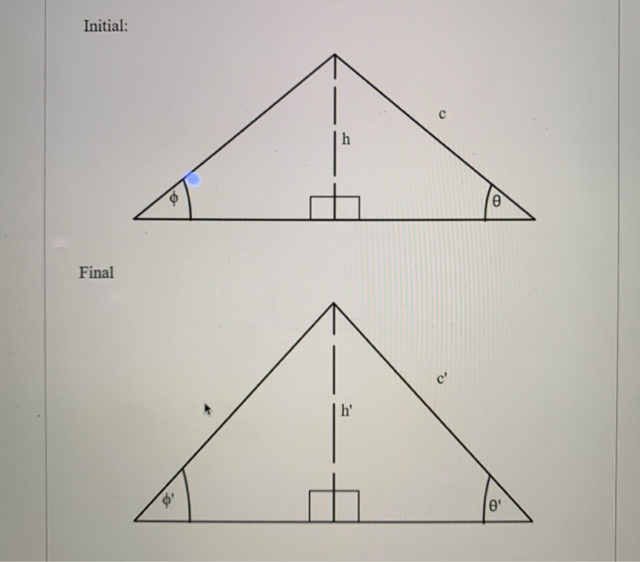 Solved Given the following triangle, phi is initially equal | Chegg.com