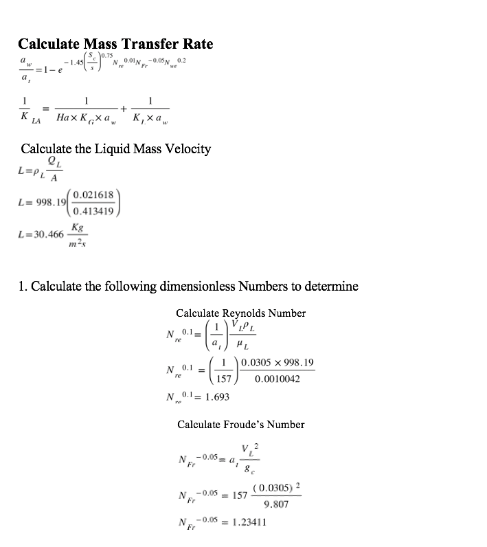 Solved Calculate Mass Transfer | Chegg.com