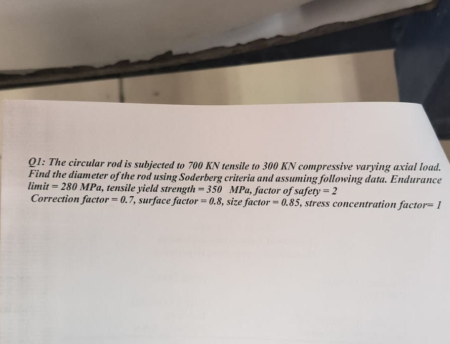 Solved Q1: The circular rod is subjected to 700 ﻿KN tensile | Chegg.com