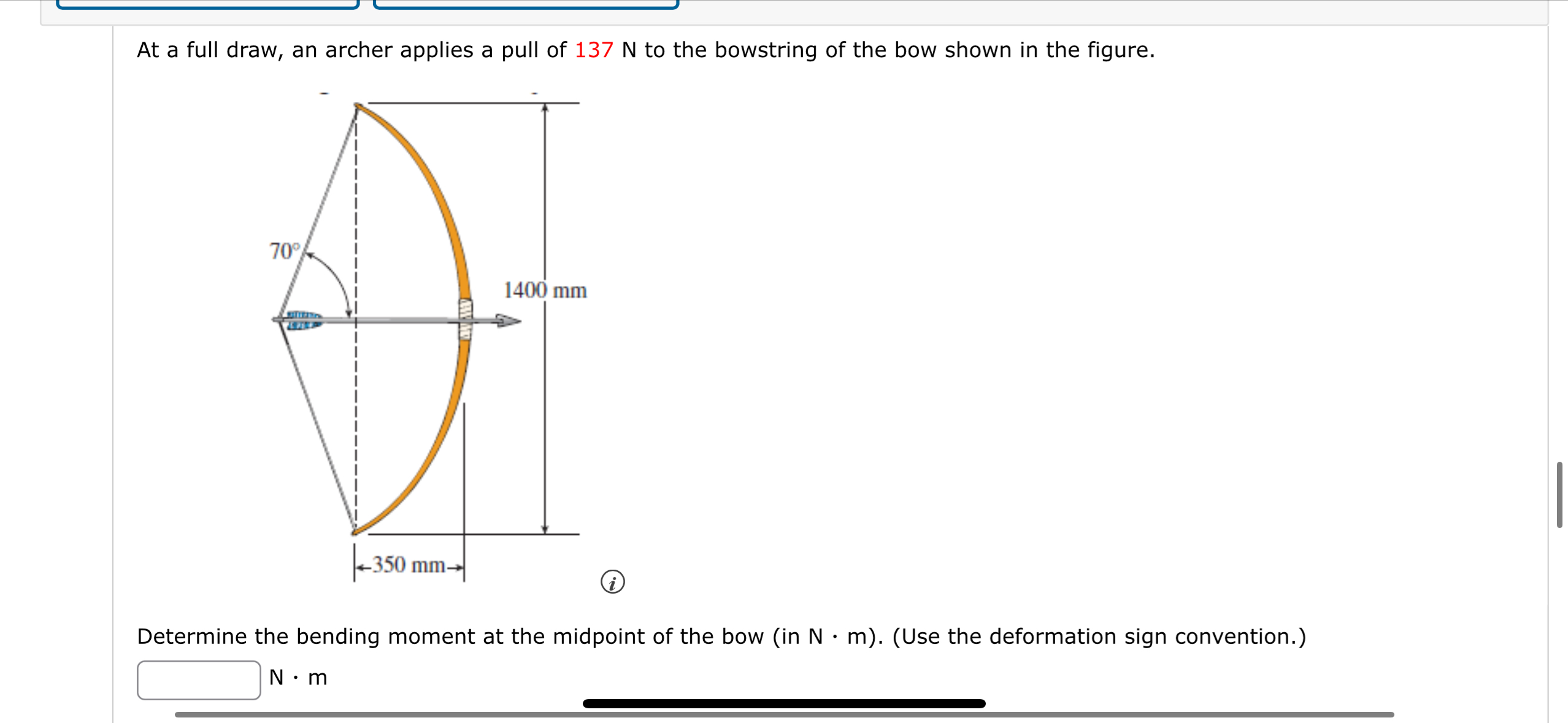 Solved At a full draw, an archer applies a pull of 137 ﻿N to | Chegg.com