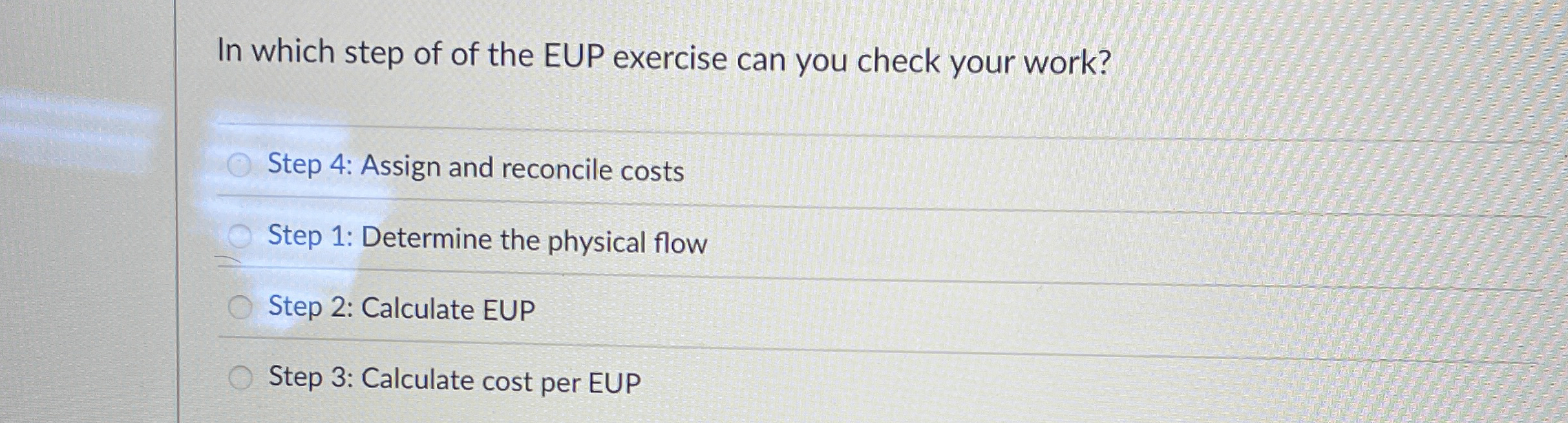Solved In which step of of the EUP exercise can you check | Chegg.com