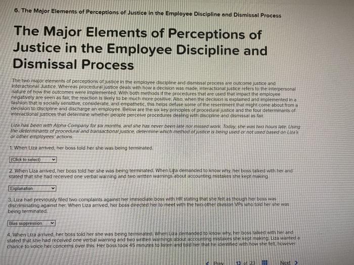 6. The Major Elements of Perceptions of Justice in | Chegg.com