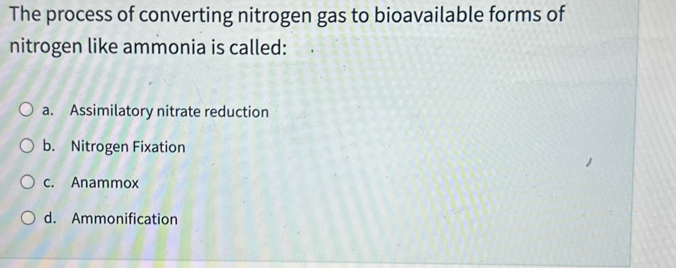 Solved The process of converting nitrogen gas to | Chegg.com