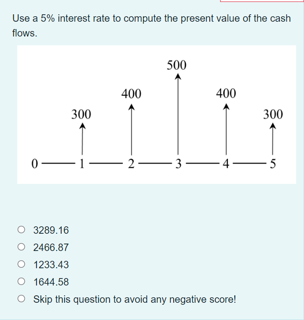 Solved Use a 5% ﻿interest rate to compute the present value | Chegg.com