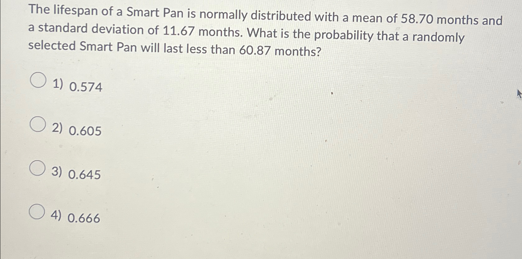 Solved The lifespan of a Smart Pan is normally distributed | Chegg.com