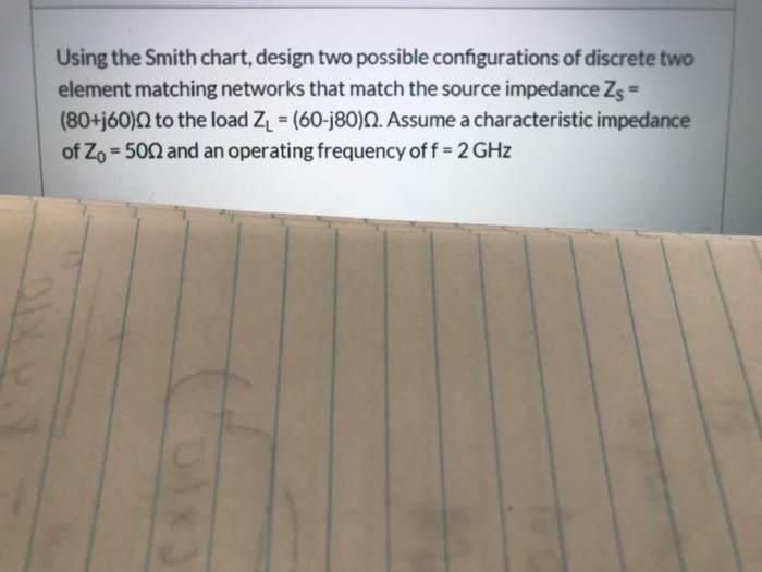 Using the Smith chart, design two possible | Chegg.com