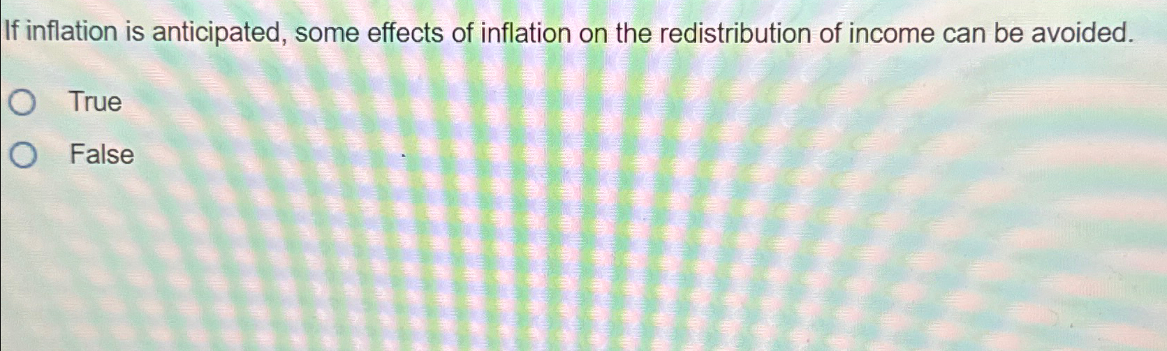 Solved If inflation is anticipated, some effects of | Chegg.com