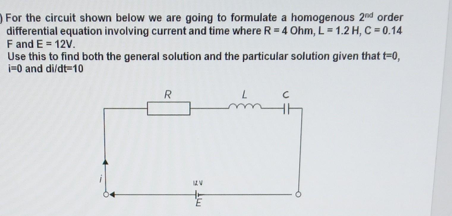 Solved For the circuit shown below we are going to formulate | Chegg.com