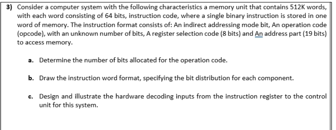 Solved How to solve Consider a computer system with the | Chegg.com