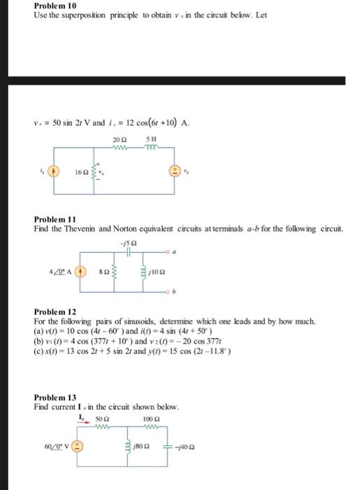 Solved Problem 5 Find i, in the circuit shown below using | Chegg.com