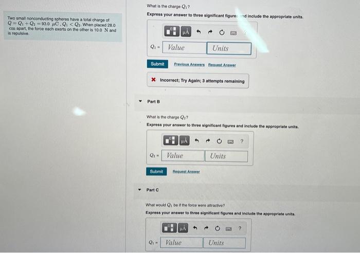 Solved What is the charge Qi? Express your answer to three | Chegg.com