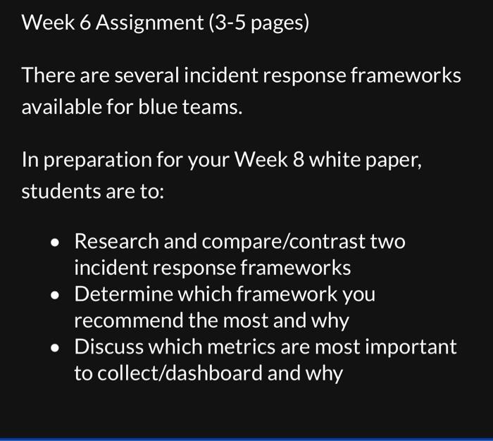 Solved Week 6 Assignment (3-5 pages) There are several | Chegg.com