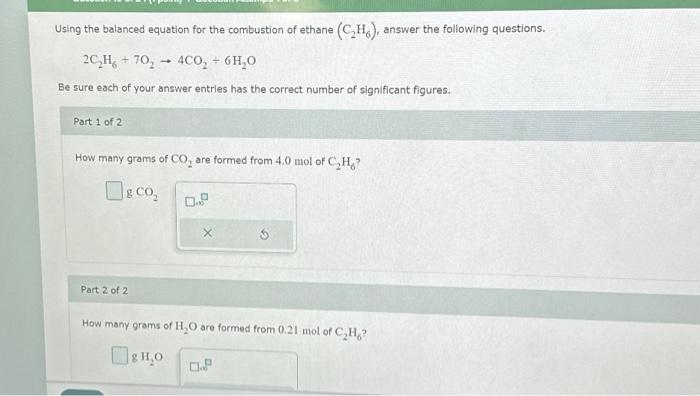 Solved Using the balanced equation for the combustion of | Chegg.com