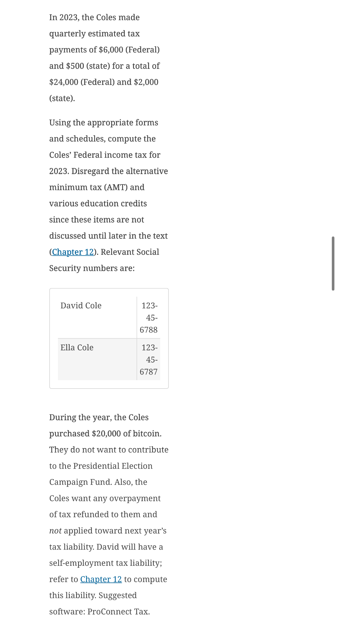 Solved David R. ﻿and Ella M. ﻿Cole (ages39 ﻿and 38, | Chegg.com