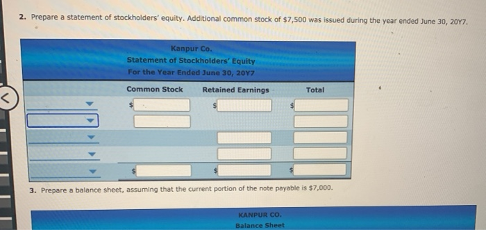 Solved Prepare a statement of stockholder's equity. | Chegg.com