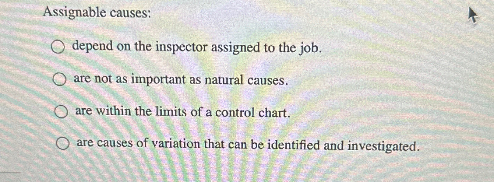 Solved Assignable Causes Depend On The Inspector Assigned To