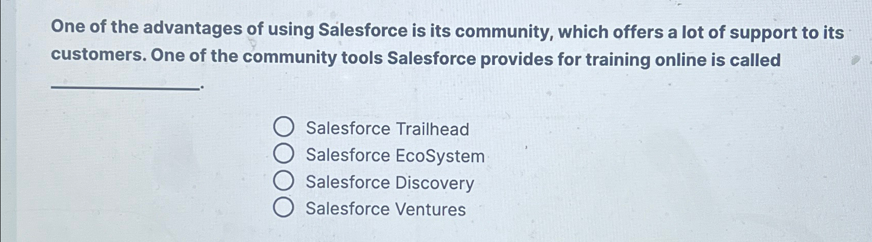 Solved One of the advantages of using Salesforce is its | Chegg.com