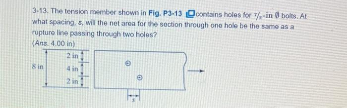 Solved 3-13. The tension member shown in Fig. P3-13 | Chegg.com