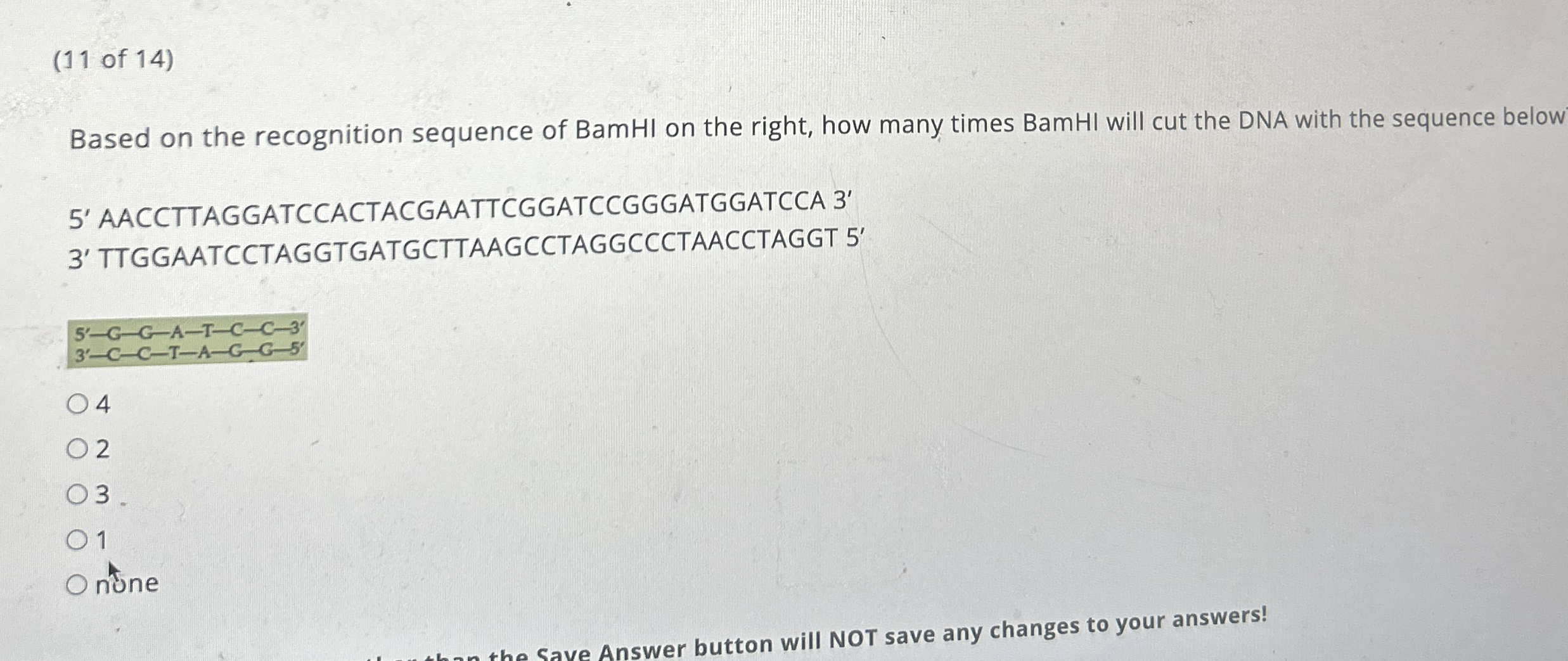 Solved (11 ﻿of 14 )Based on the recognition sequence of | Chegg.com