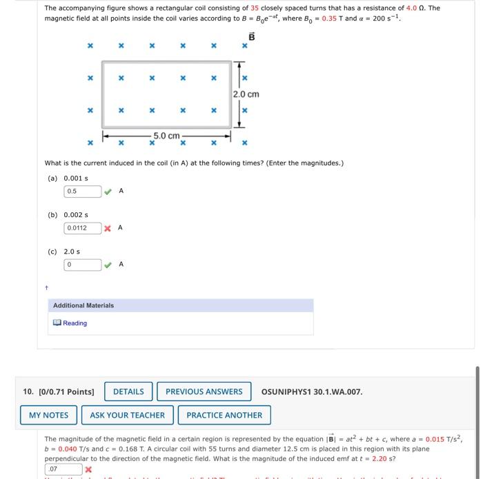 Solved The accompanying figure shows a rectangular coil | Chegg.com