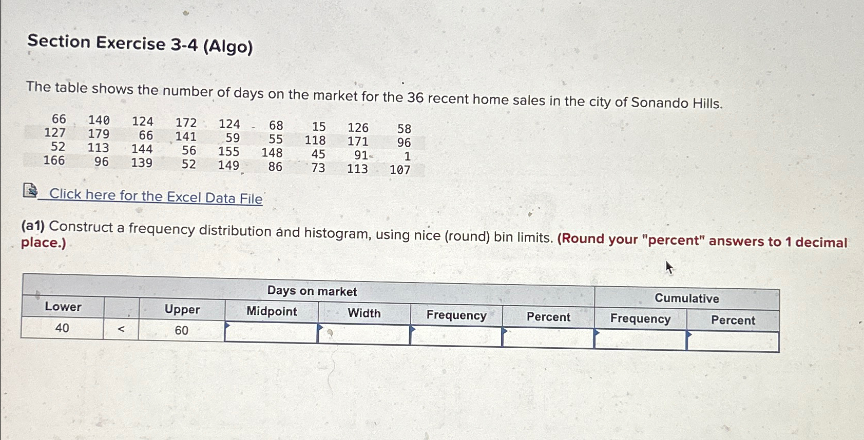 Section Exercise 3-4 (Algo)The table shows the number | Chegg.com