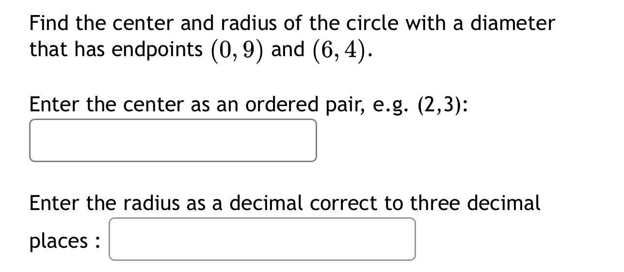 Solved Find the center and radius of the circle with a | Chegg.com