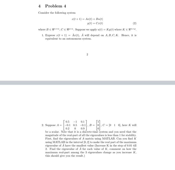 Solved Consider the following system | Chegg.com