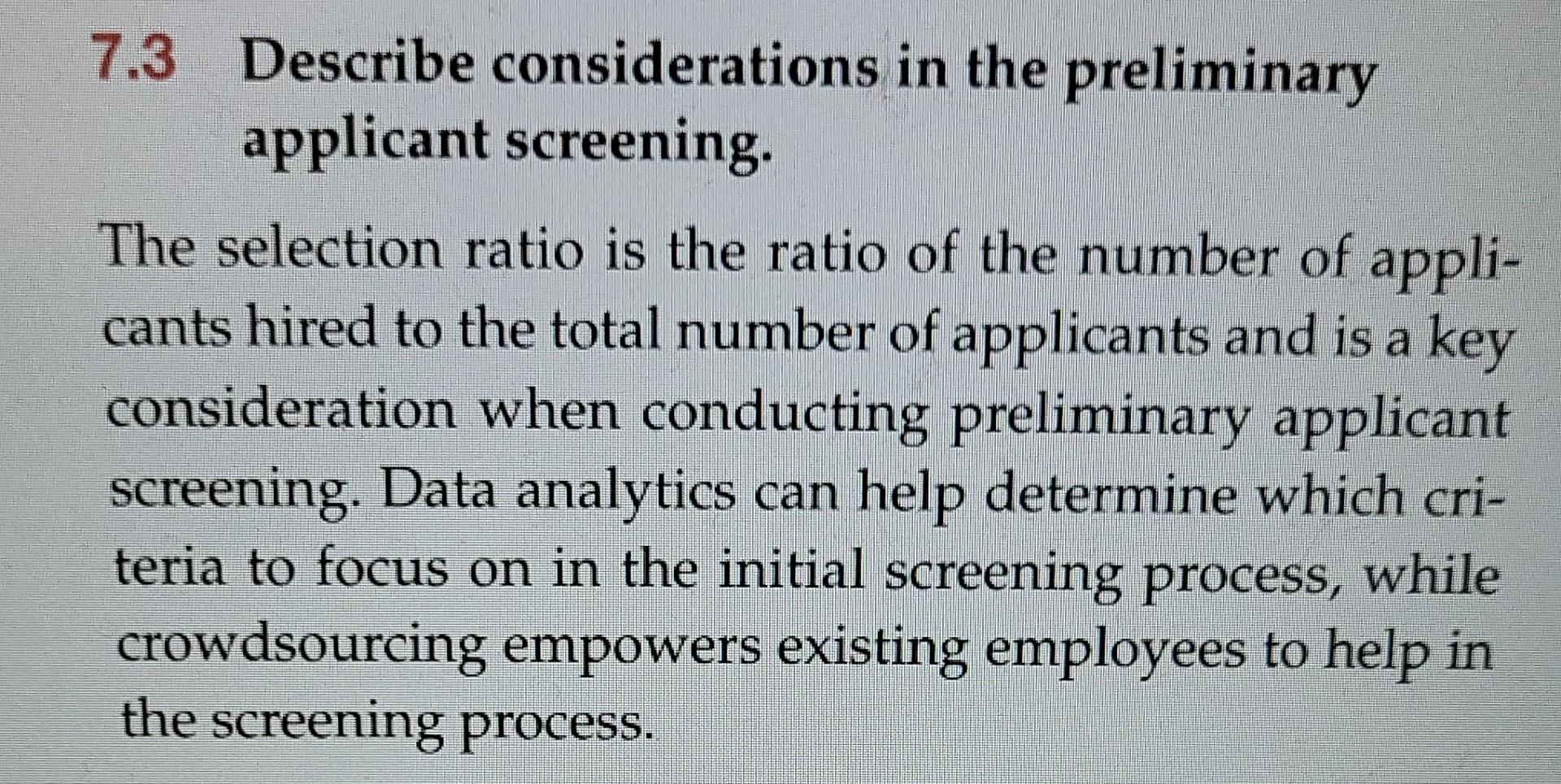 Solved 7.3 Describe considerations in the preliminary | Chegg.com