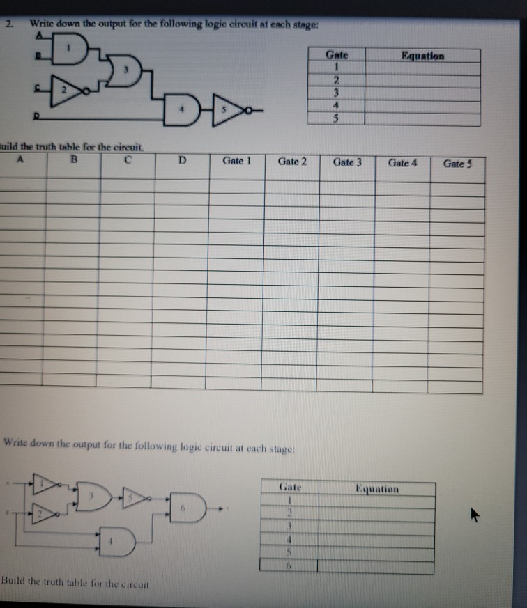 Solved 2. Write down the output for the following logic | Chegg.com