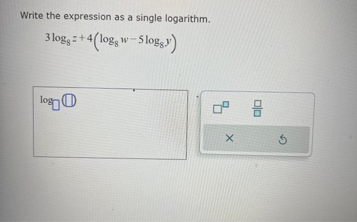Solved Write the expression as a single logarithm. | Chegg.com