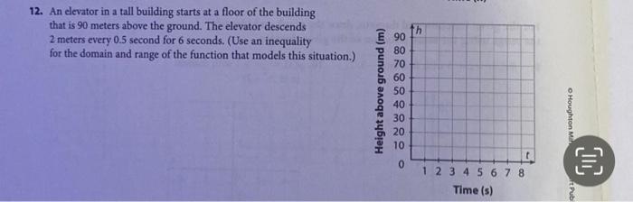 Solved 12. An elevator in a tall building starts at a floor | Chegg.com