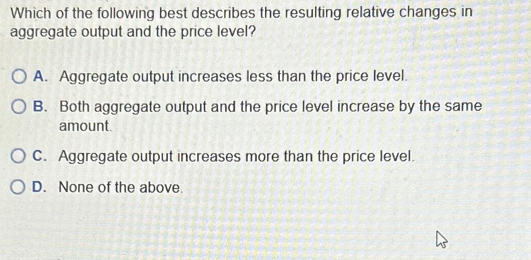 Solved Which of the following best describes the resulting | Chegg.com