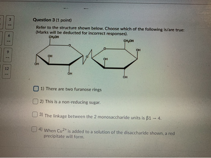 Solved Question 3 (1 point) Refer to the structure shown | Chegg.com