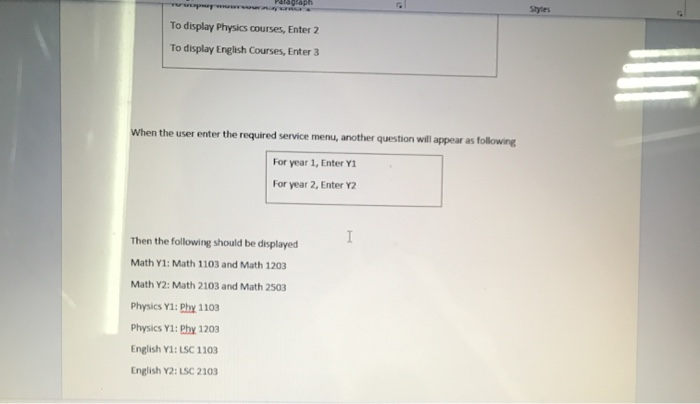 Solved Font Paragraph Styles 1) Write a C code that will | Chegg.com