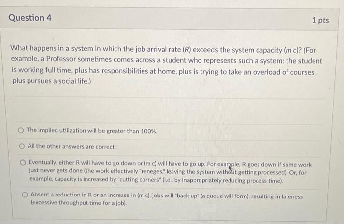 What happens in a system in which the job arrival | Chegg.com