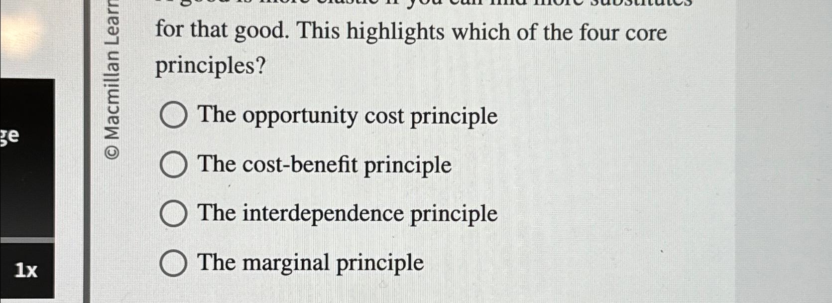 Solved for that good. This highlights which of the four core | Chegg.com