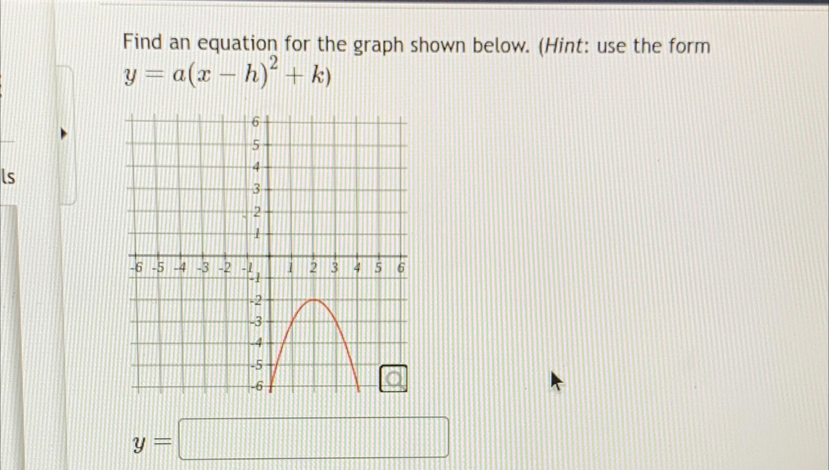 Solved Find an equation for the graph shown below. (Hint: | Chegg.com
