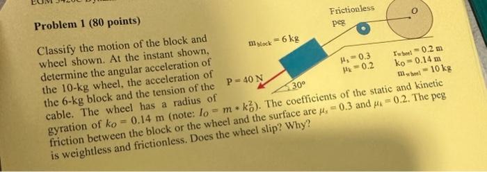 Solved Problem 1 (80 points) Classify the motion of the | Chegg.com
