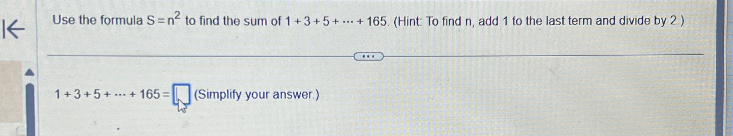 Solved Use the formula S=n2 ﻿to find the sum of | Chegg.com