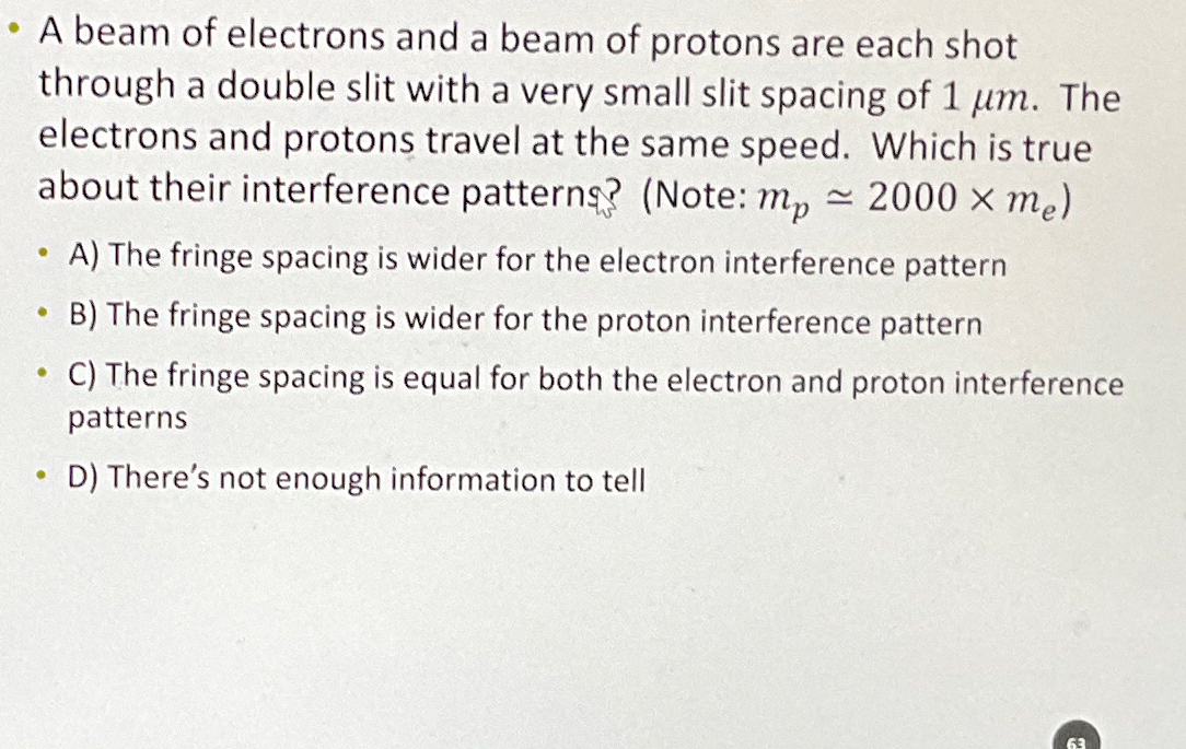 Solved A beam of electrons and a beam of protons are each | Chegg.com