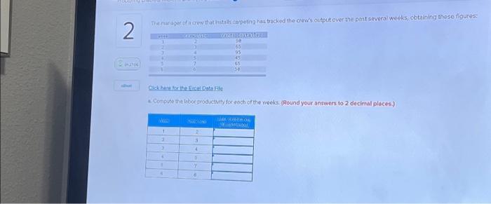 Solved 2 01:27:06 eBook The manager of a crew that installs | Chegg.com