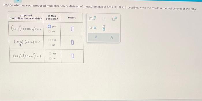 Solved Decide whether each proposed multiplication or | Chegg.com