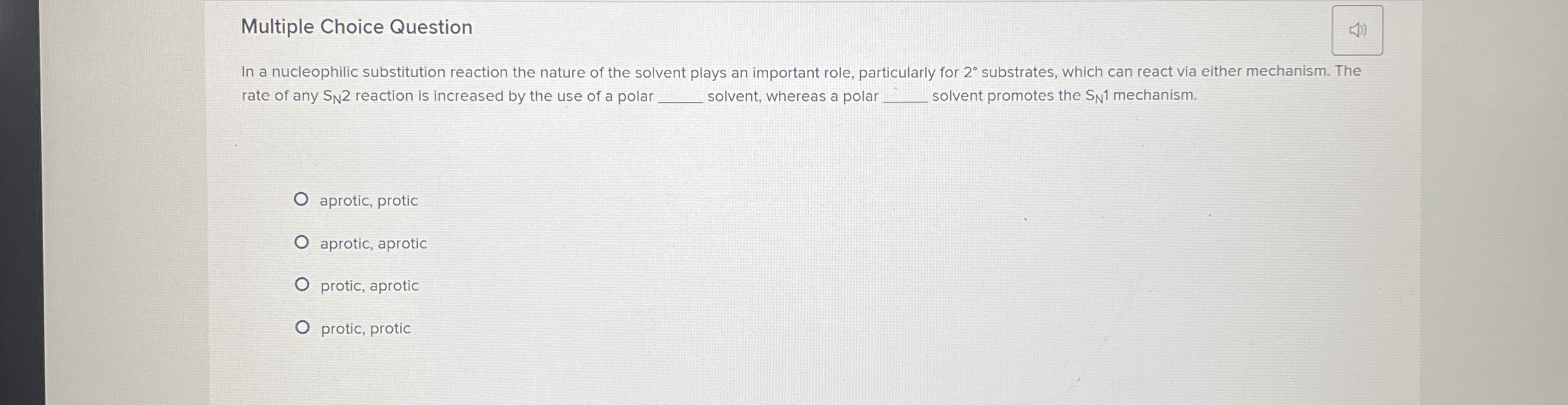 Solved Multiple Choice QuestionIn a nucleophilic | Chegg.com