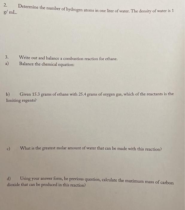 Solved For all problems involving calculations, show your | Chegg.com