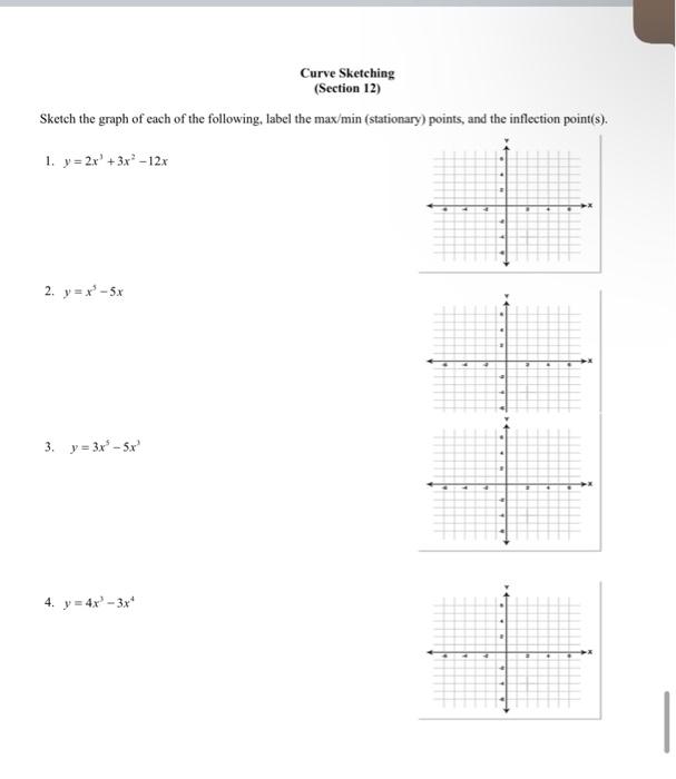 Solved Curve Sketching (Section 12) Sketch the graph of each | Chegg.com