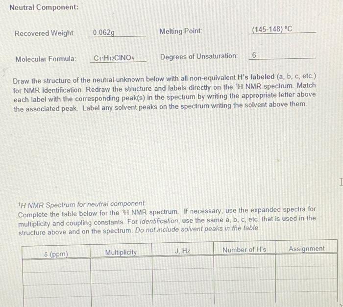 Solved Draw the structure of the neutral unknown below with | Chegg.com