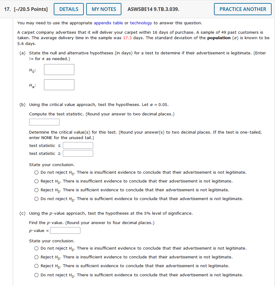 Solved You may need to use the appropriate appendix table or | Chegg.com