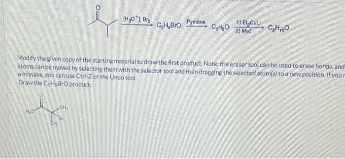 Solved [H3OH]⋅Br2C6H3BrO Pyridine C5H8O2)Mot 1) | Chegg.com