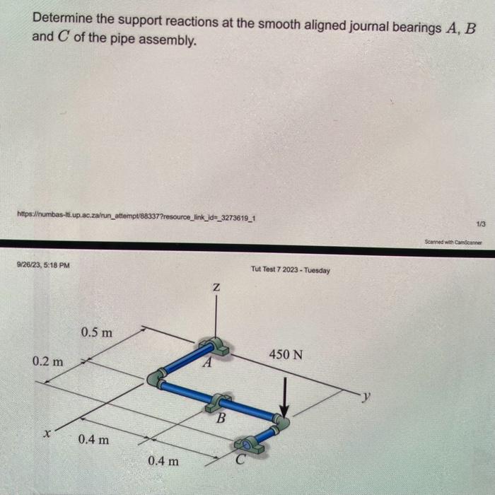 Solved Determine the support reactions at the smooth aligned | Chegg.com